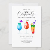 Cocktails and Conversation Party Invitation | Zazzle