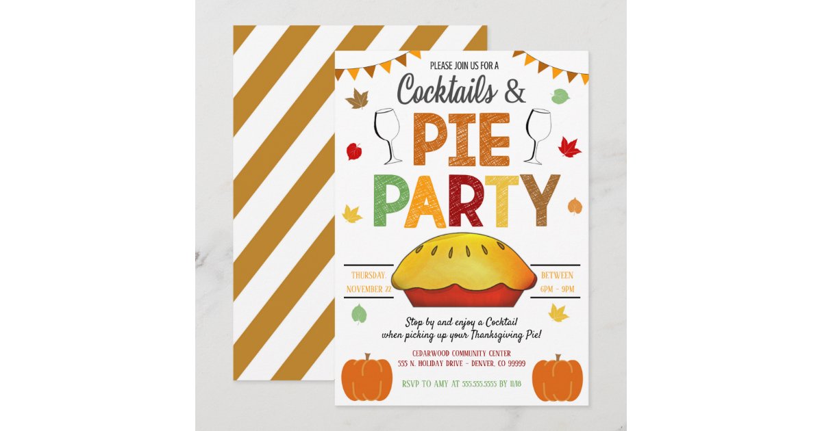 Cocktails and Pie Party Invite | Zazzle