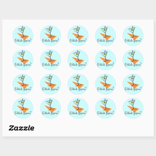 Cocktails Anyone? Classic Round Sticker | Zazzle