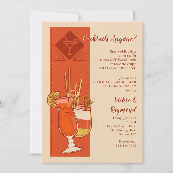 Cocktails Anyone Invitation | Zazzle