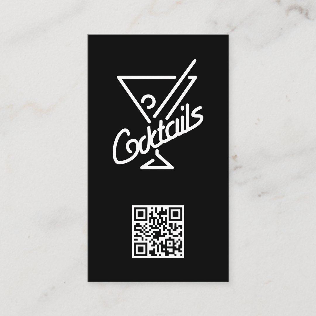 Cocktails / Bartender / QR Barcode Business Card | Zazzle