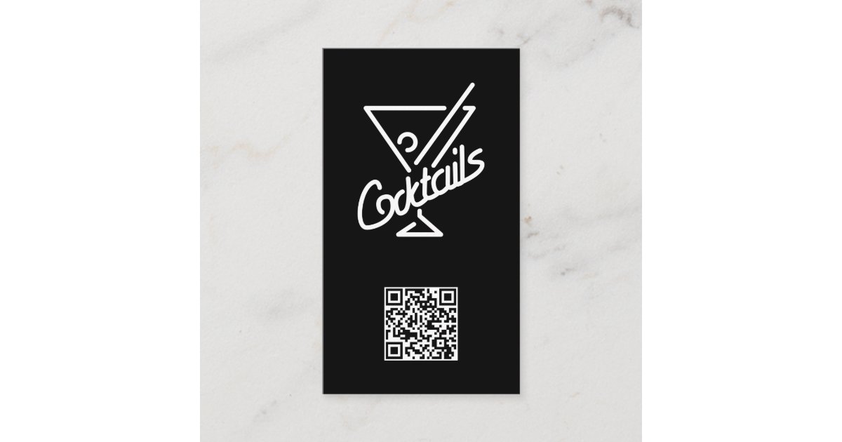 Cocktails / Bartender / QR Barcode Business Card | Zazzle
