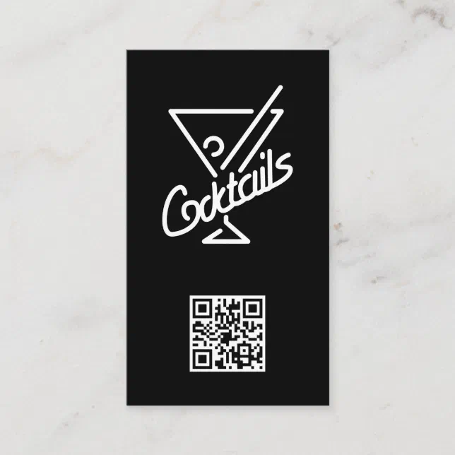 Cocktails / Bartender / QR Barcode Business Card | Zazzle