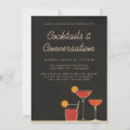 Cocktails & Conversation Retro Drinks House Party Invitation | Zazzle