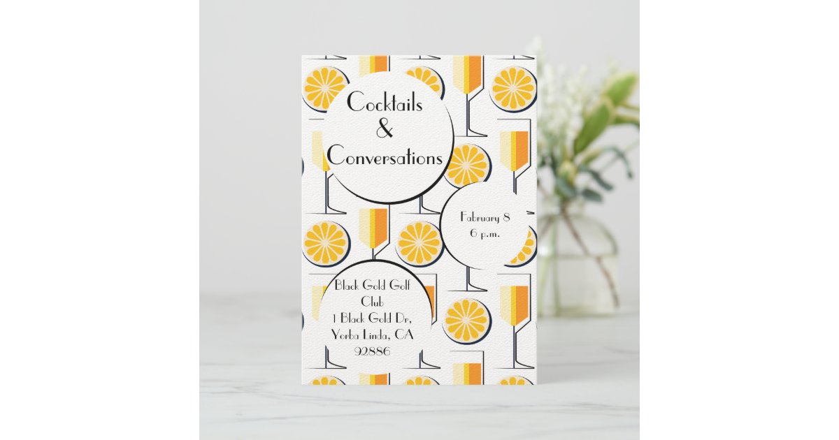 Cocktails&Conversations invitation | Zazzle