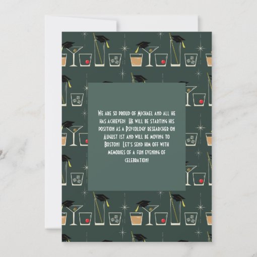 Cocktails Martini Bar Graduation Party Invitation | Zazzle