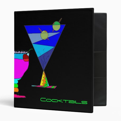 Cocktails Recipe Organizer 3 Ring Binder | Zazzle