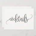 Cocktails Sign - Lovely Calligraphy Invitation | Zazzle