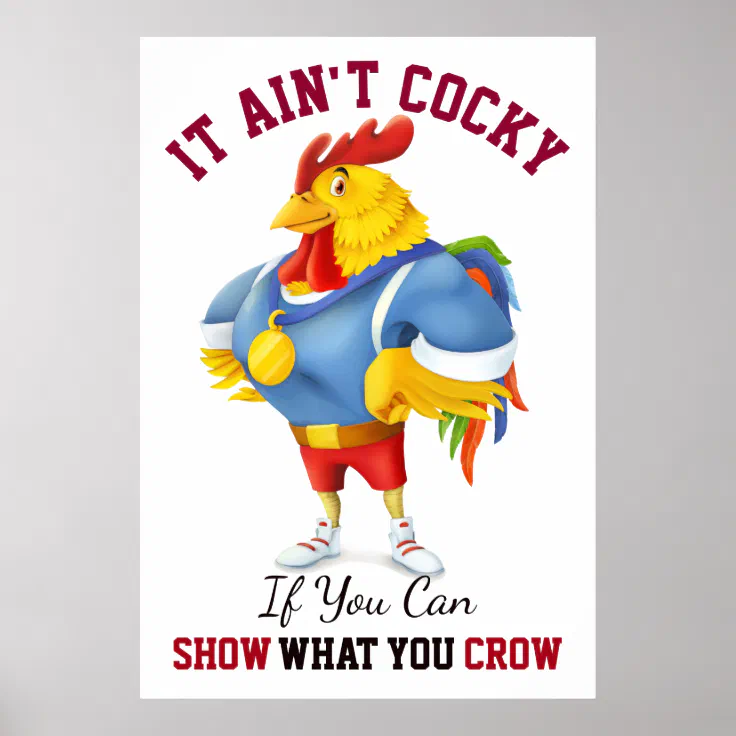 Cocky Rooster Poster | Zazzle