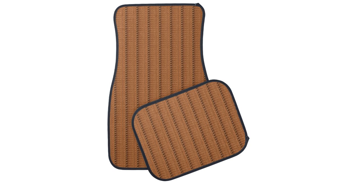 Coco Brown Knobby Stripe Print Car Mats | Zazzle