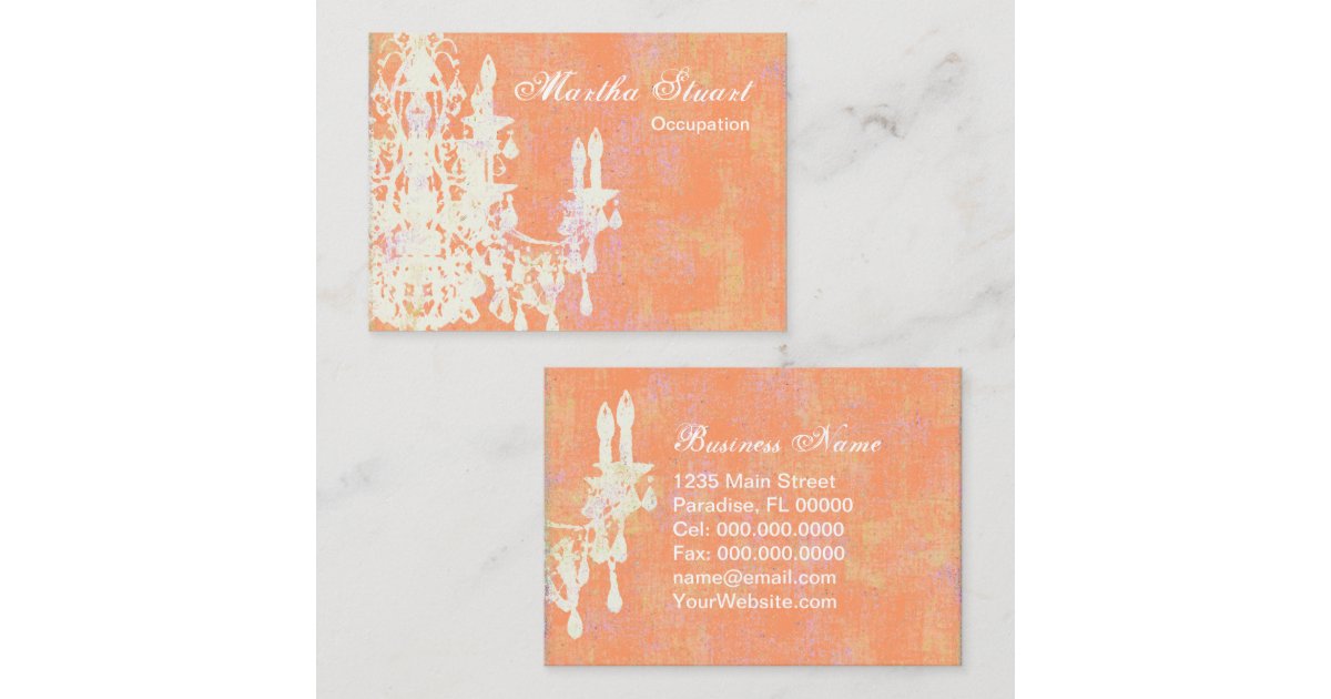 Coco Chandelier COLOR / PAPER / SHAPE OPTIONS - Business Card | Zazzle