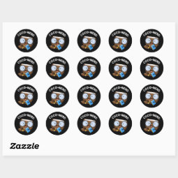 Coco-nerd Funny Fruit Coconut Pun Dark BG Classic Round Sticker | Zazzle