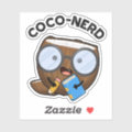 Coco-nerd Funny Fruit Coconut Pun Sticker | Zazzle