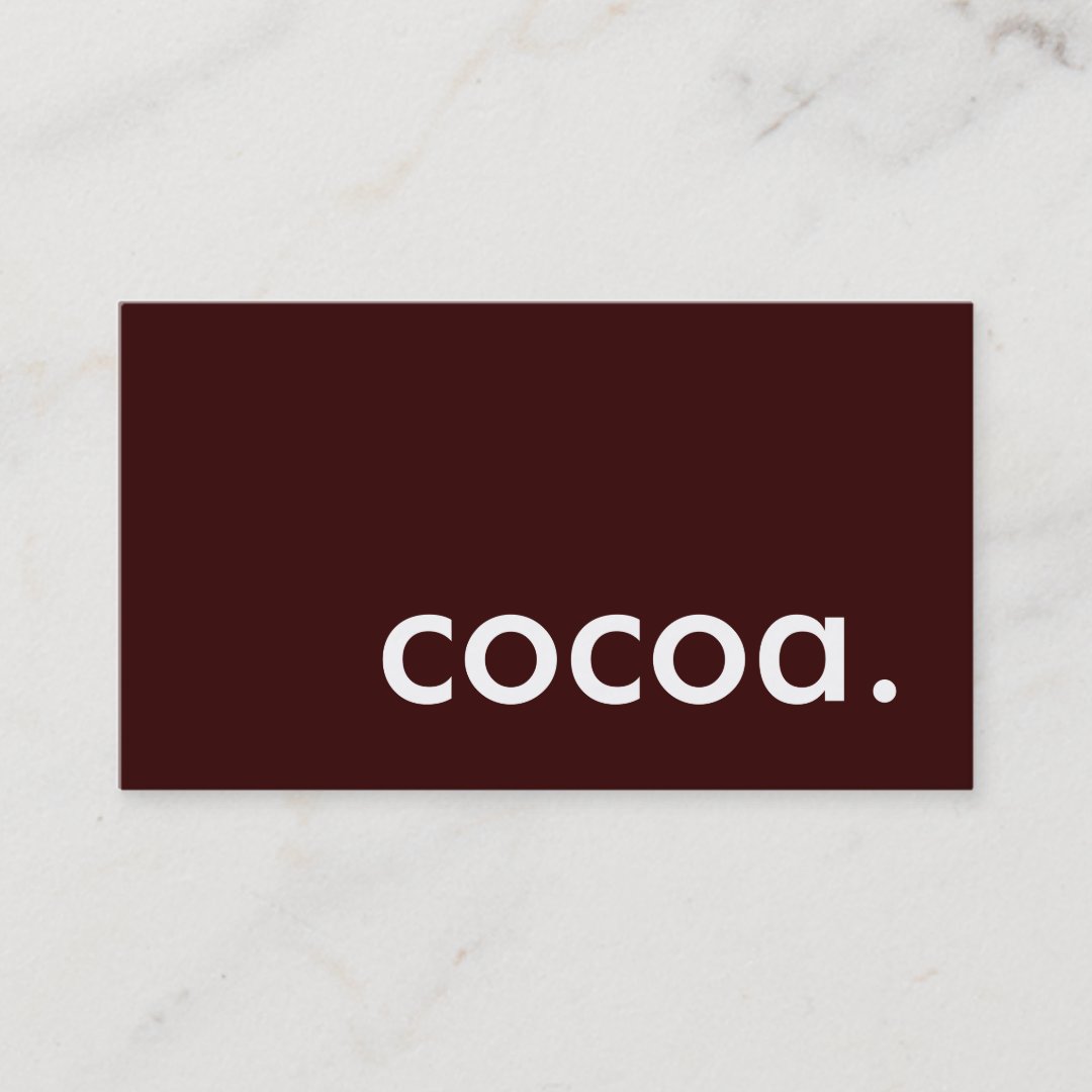 cocoa. business card | Zazzle