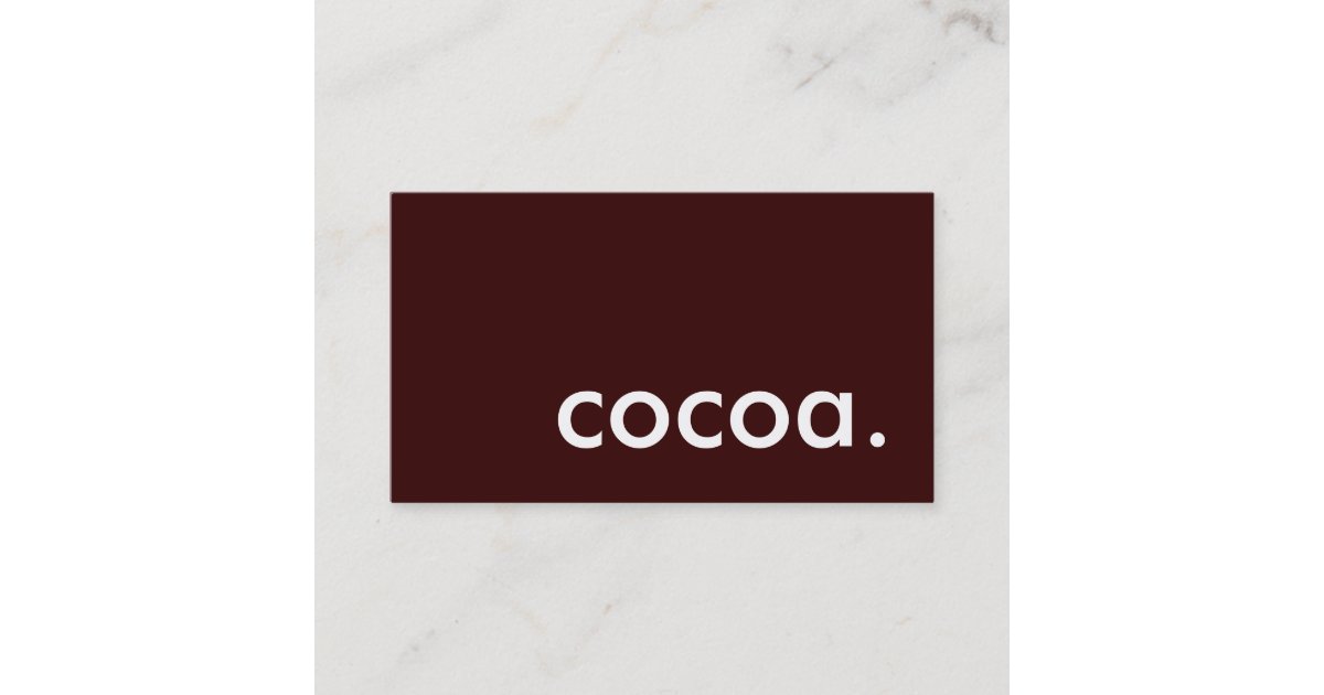 cocoa. business card | Zazzle
