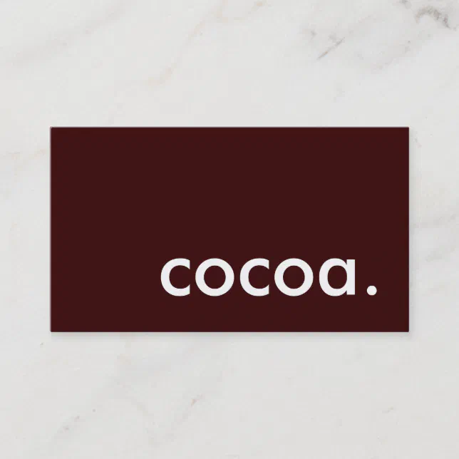 cocoa. business card | Zazzle