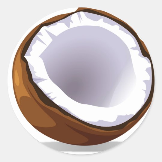 Coconut Classic Round Sticker | Zazzle.com