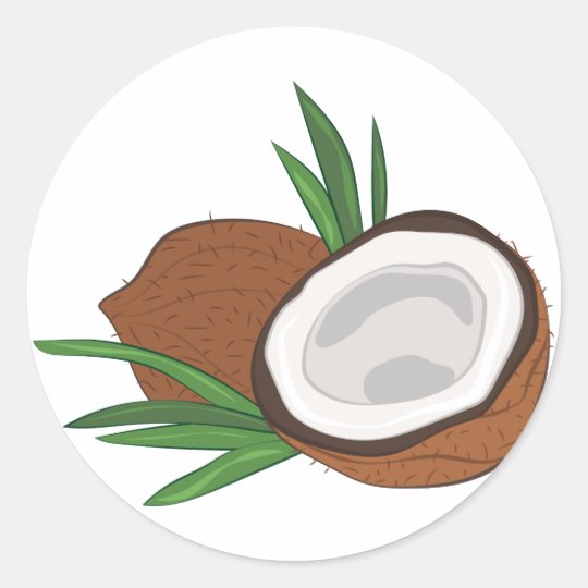 Coconut Classic Round Sticker | Zazzle.com