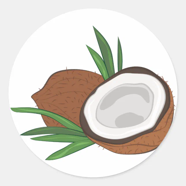 Coconut Classic Round Sticker | Zazzle