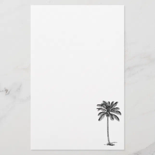 Coconut Palm Tree Tropical Beach Theme Stationery | Zazzle