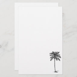 Coconut Palm Tree Tropical Beach Theme Stationery | Zazzle