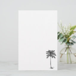 Coconut Palm Tree Tropical Beach Theme Stationery | Zazzle
