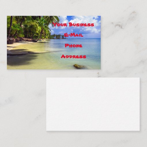 Coconut Palm Tree Tropical Island Business Card | Zazzle