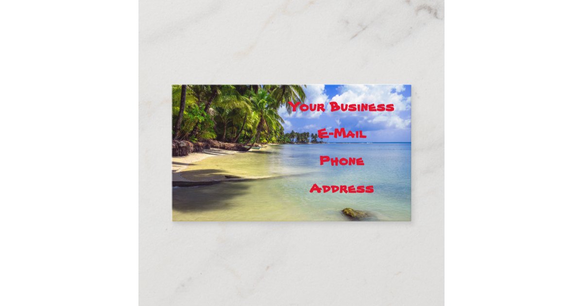 Coconut Palm Tree Tropical Island Business Card | Zazzle