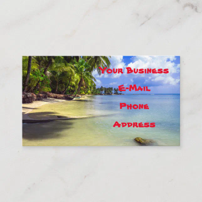 Coconut Palm Tree Tropical Island Business Card | Zazzle