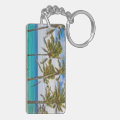 Coconut palm trees (Cocos nucifera) swaying in Keychain | Zazzle