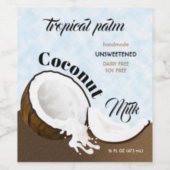 Coconut Tropical Fruit Wine Label | Zazzle