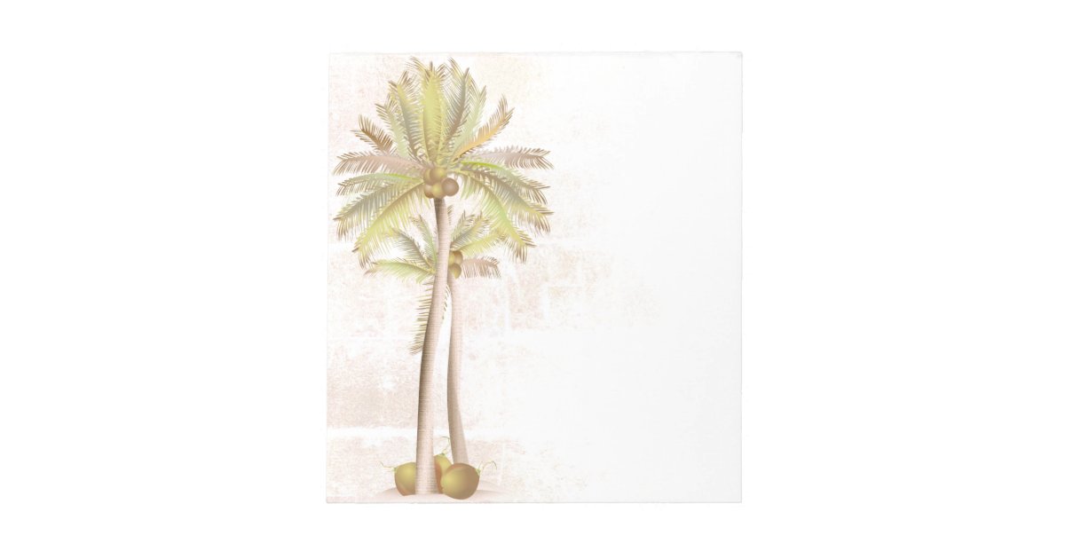 Coconut Tropical Palm Tree Notepad | Zazzle