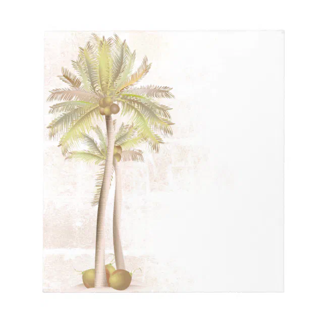 Coconut Tropical Palm Tree Notepad | Zazzle