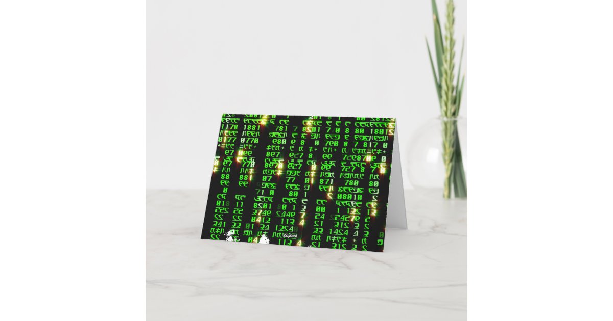 Code matrix thank you card | Zazzle