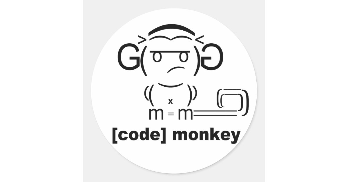[Code] Monkey Sticker | Zazzle