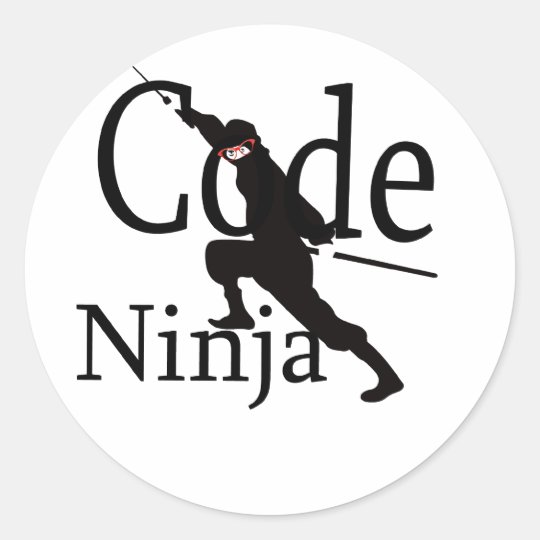Code Ninja Classic Round Sticker | Zazzle.com