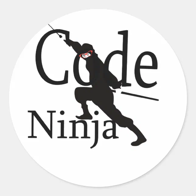 Code Ninja Classic Round Sticker | Zazzle