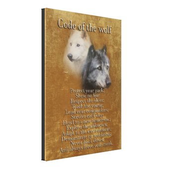 Code of the Wolf Canvas Print | Zazzle