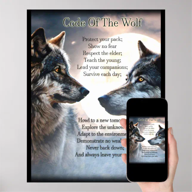 Code of the Wolf Poster | Zazzle