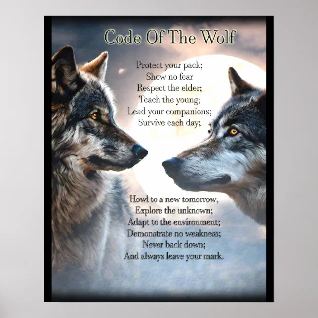 Code of the Wolf Poster | Zazzle