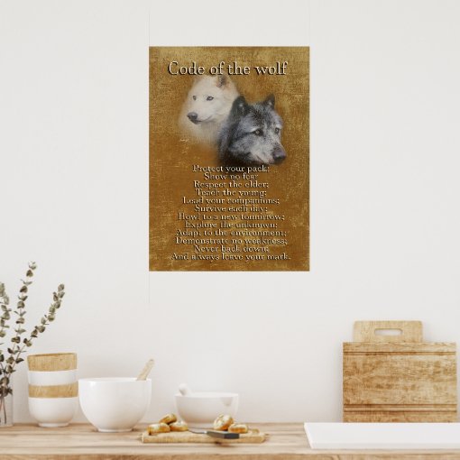 Code of the Wolf -Wolf Spirit Poster | Zazzle