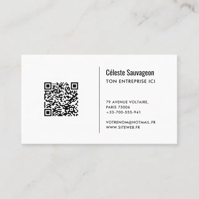 Code QR - Modèle de carte de visite Business Card | Zazzle