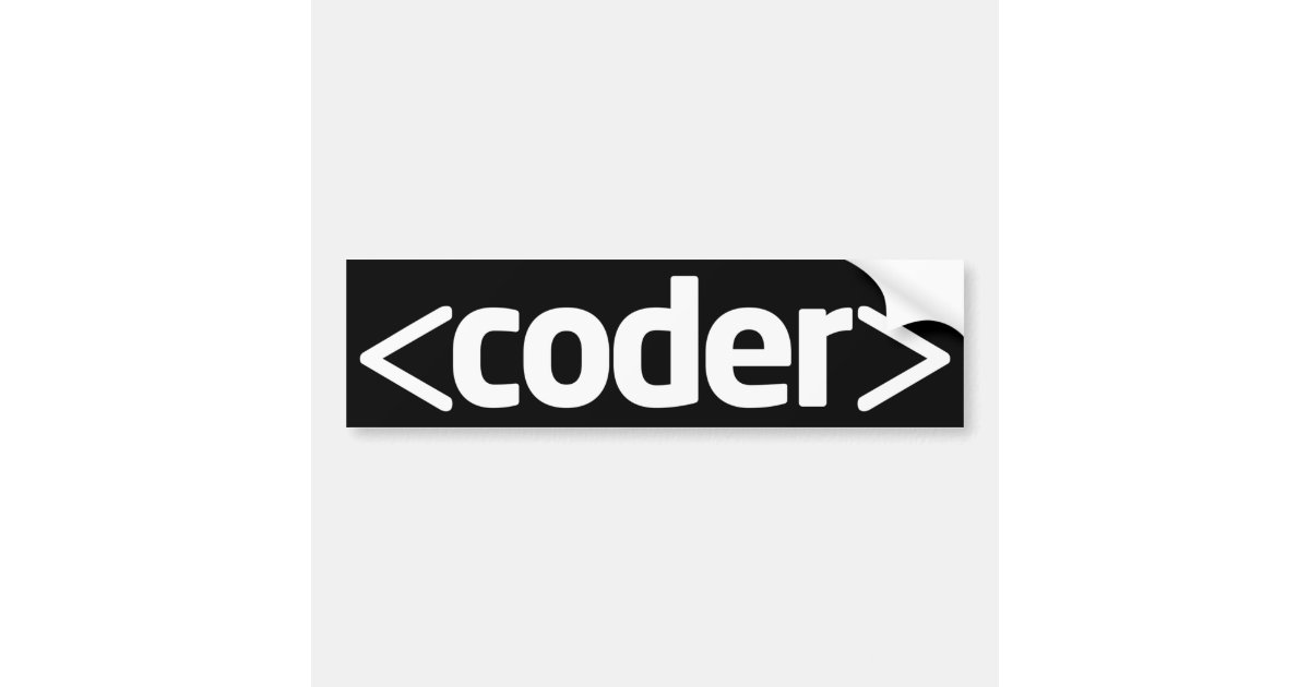 Coder Black Background Bumper Sticker | Zazzle