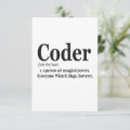 Coder Definition Funny Cute Computer Nerd Gift Thank You Card | Zazzle