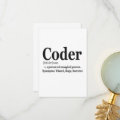 Coder Definition Funny Cute Computer Nerd Gift Thank You Card | Zazzle