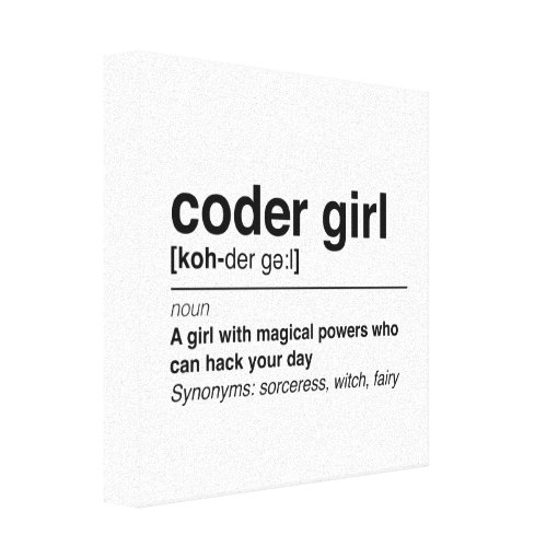 Coder girl canvas print | Zazzle