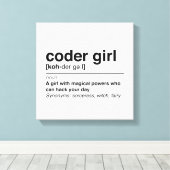 Coder girl canvas print | Zazzle