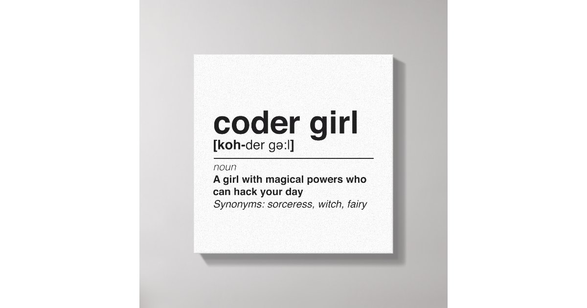 Coder girl canvas print | Zazzle
