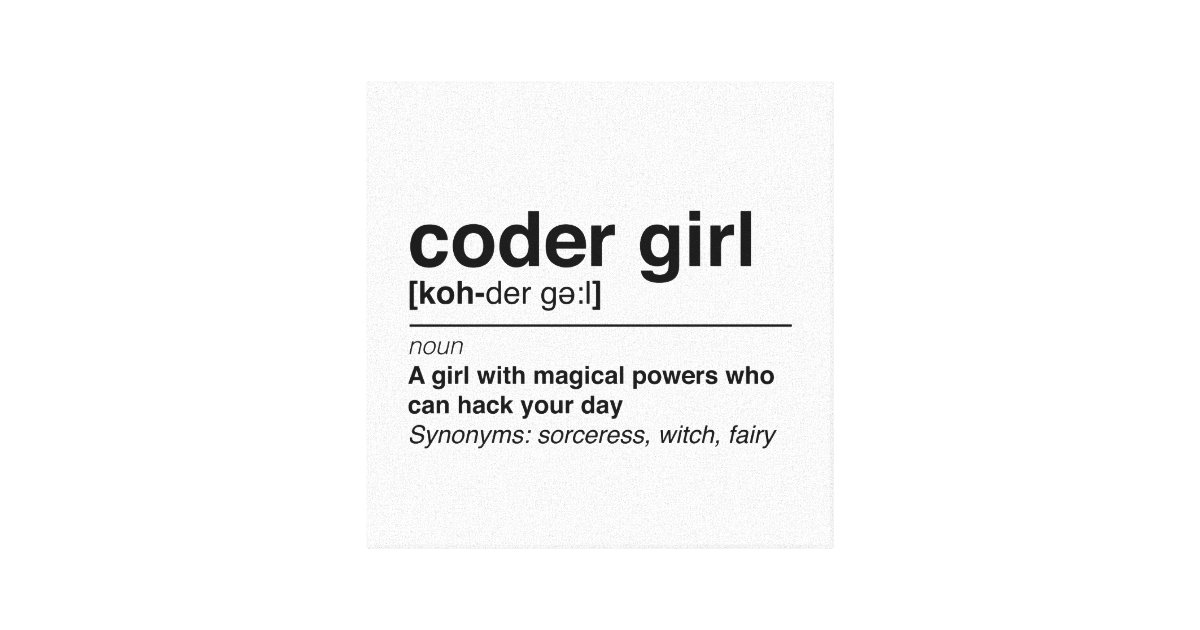 Coder girl canvas print | Zazzle