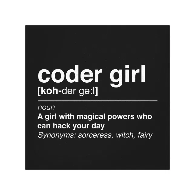 Coder girl canvas print | Zazzle